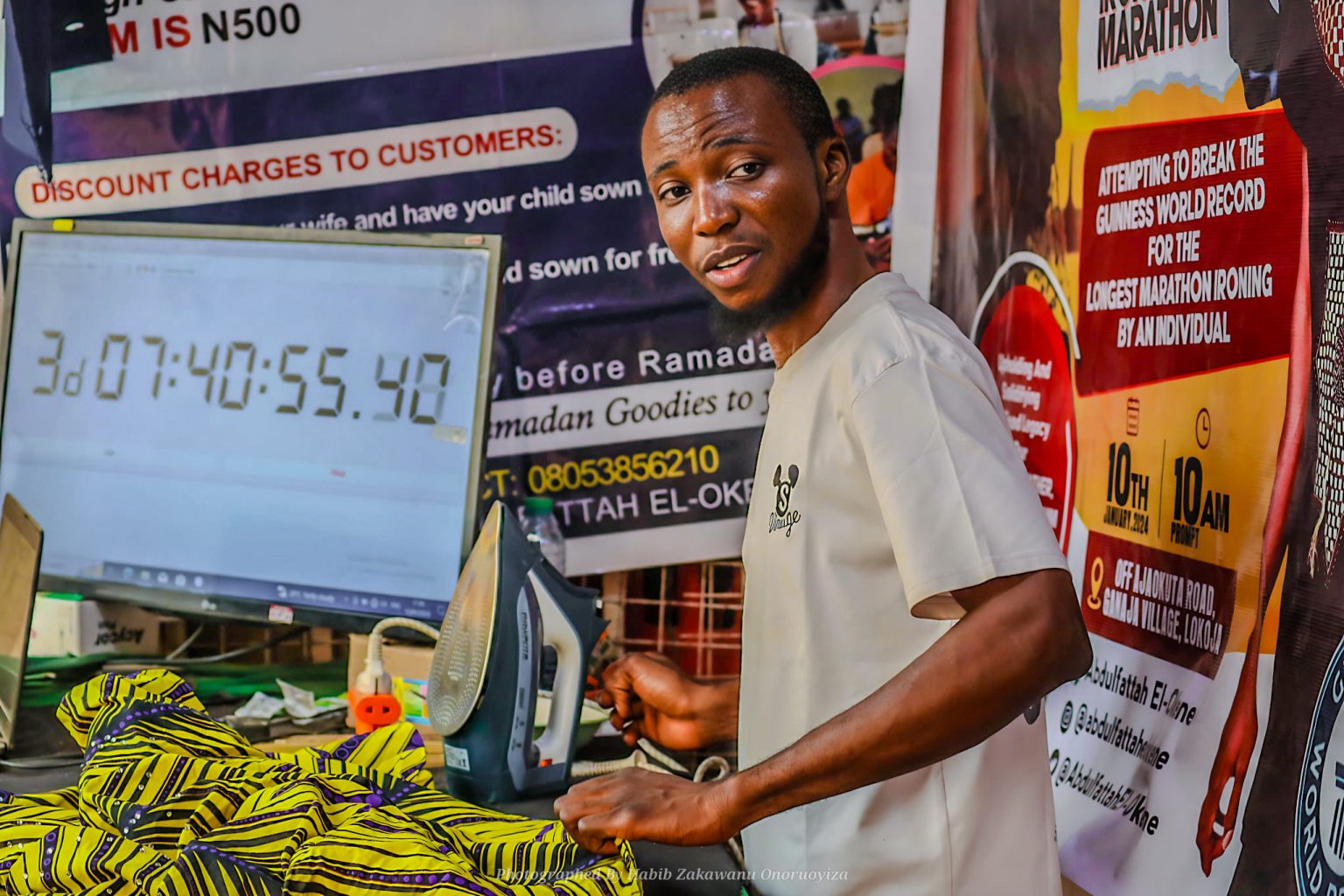GWR: Dauda Abdulfatai from Kogi State ends 200-hour ironing marathon at ...