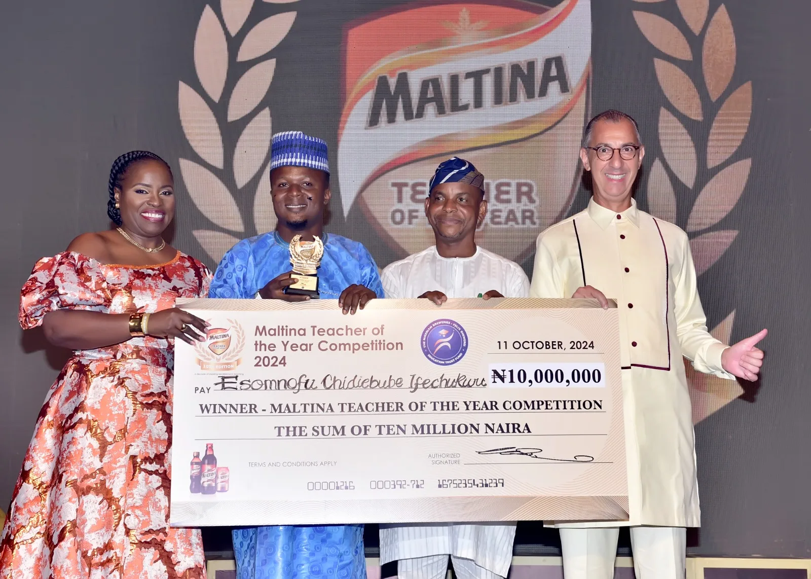Esomnofu wins Maltina teacher of the year competition - The Telegraph ...